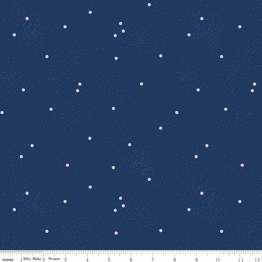 Dainty Daisy Navy Yardage by Beverly McCullough for Riley Blake Design ...